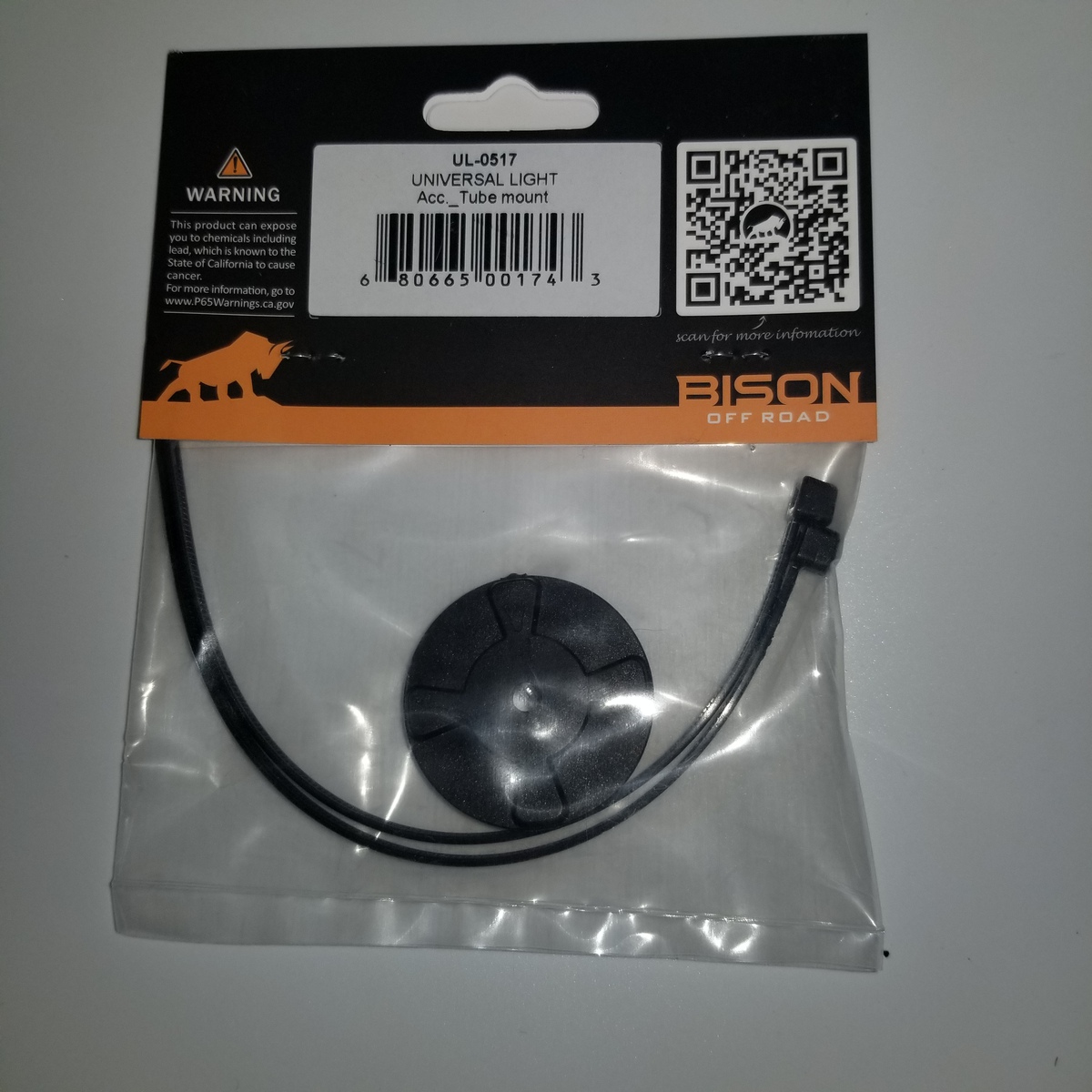 YAK! Universal Light Tube Mount Kit, 1 Light Mount - Bison Off Road